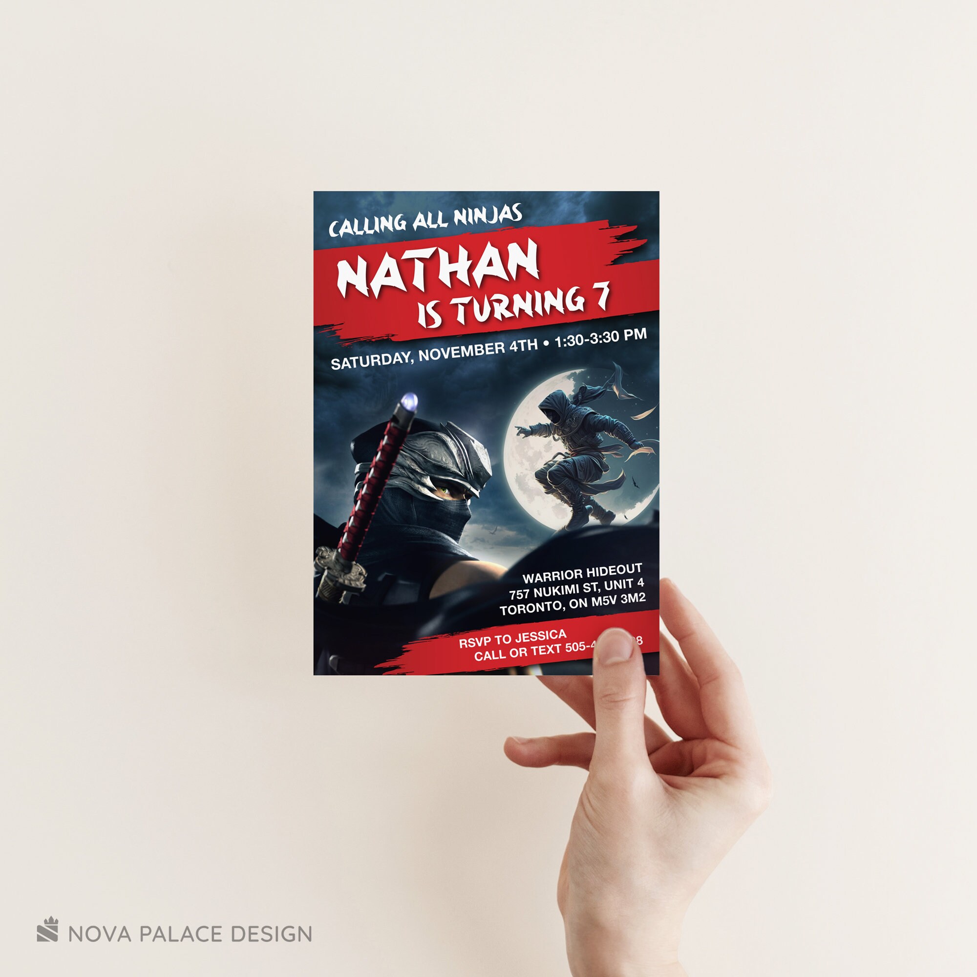Ninja Birthday Invite, Ninja Invitation, Ninjutsu Martial Arts Theme ...