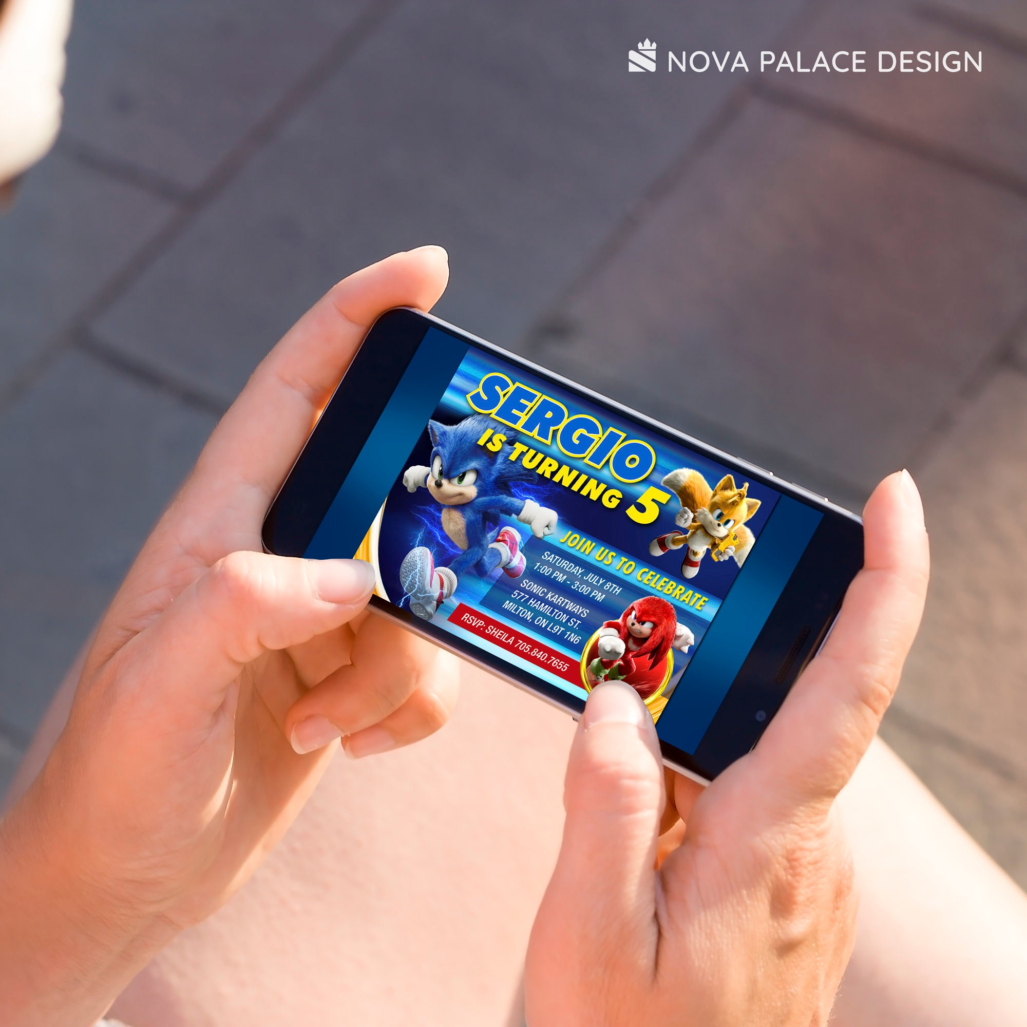 Personalized Sonic Invite, Sonic Birthday Invitation, Video Game Theme ...