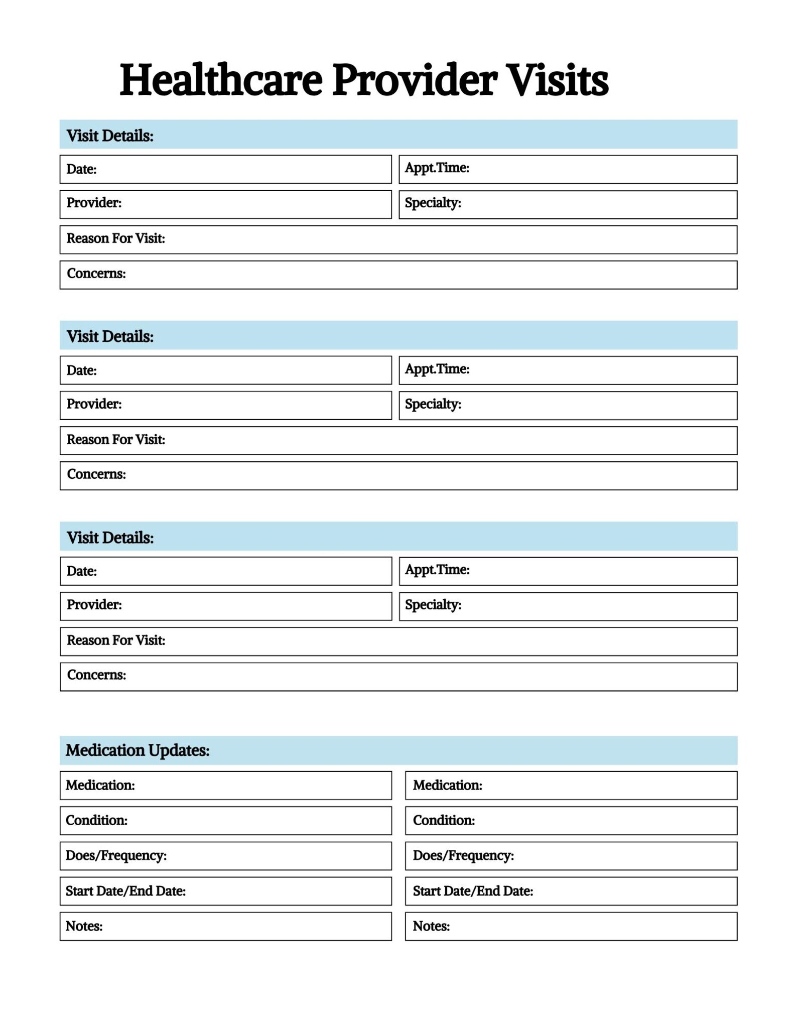 Editable Medical Planner, Printable Health Organizer, Digital Medical ...