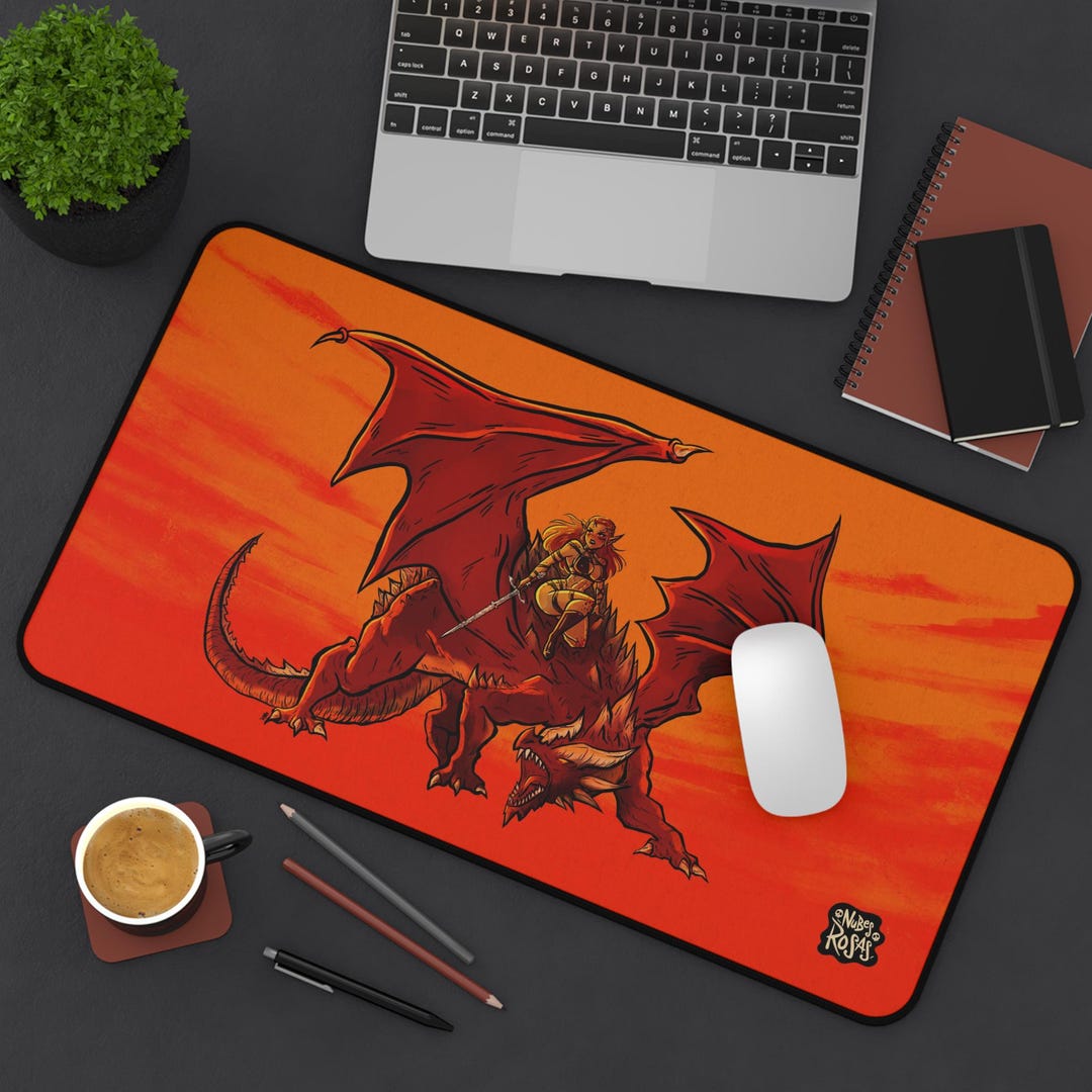 Lae'zel and Red Dragon - Pinup Gaming Pad BG3 - Etsy