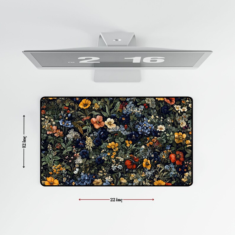 Botanical Desk Mat, Nature-inspired Mouse Pad, Floral Office Decor ...