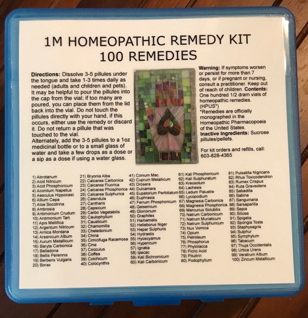 100 Remedy Homeopathic Remedy Kit 1M - Etsy