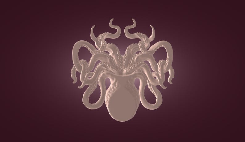 Octopus - Digital 3D STL File for 3D Printing and CNC - Etsy Israel