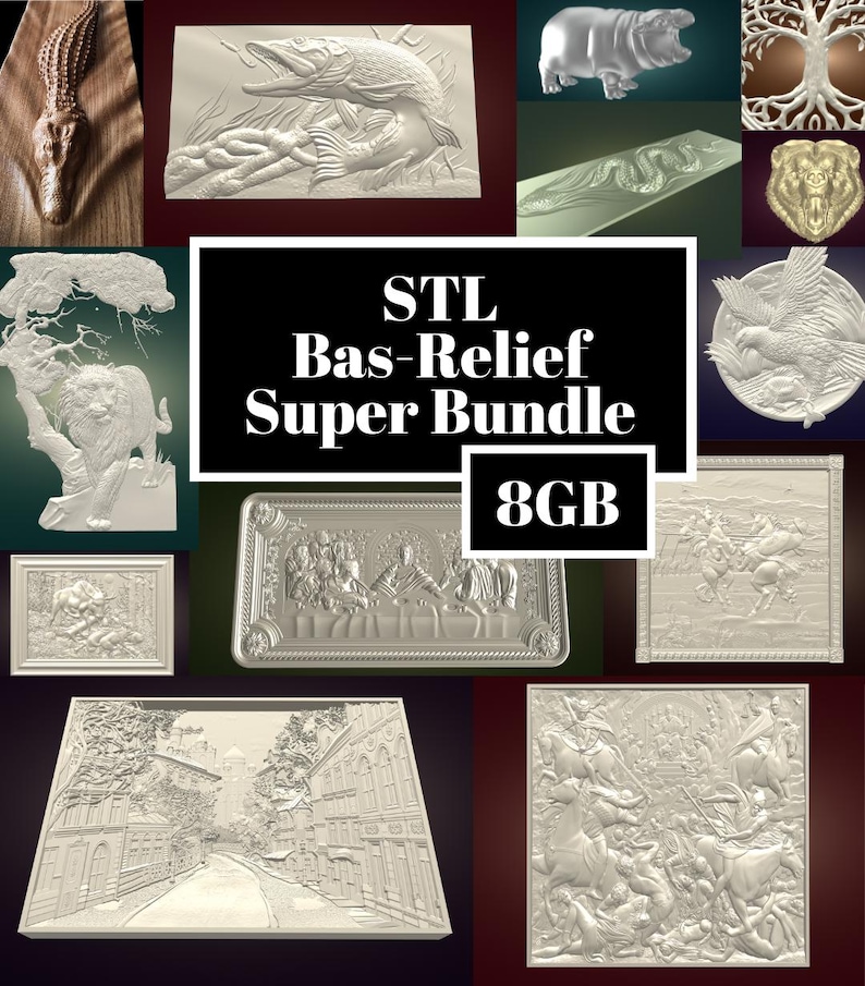 Bas-relief STL Super Bundle - for CNC Routing and 3D Printing ...