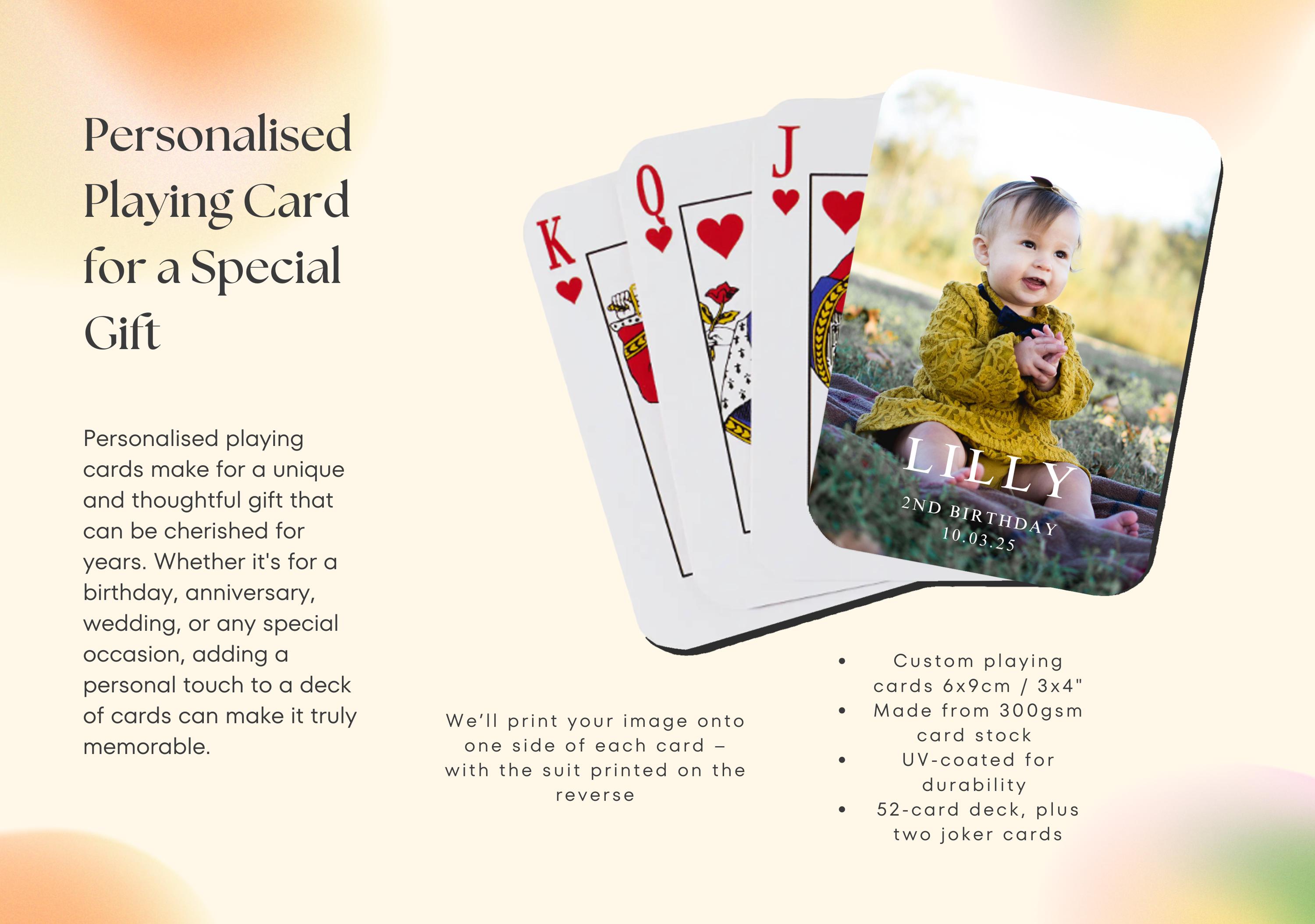 Personalised Playing Cards Custom Photo & Name Deck Unique Gift ...