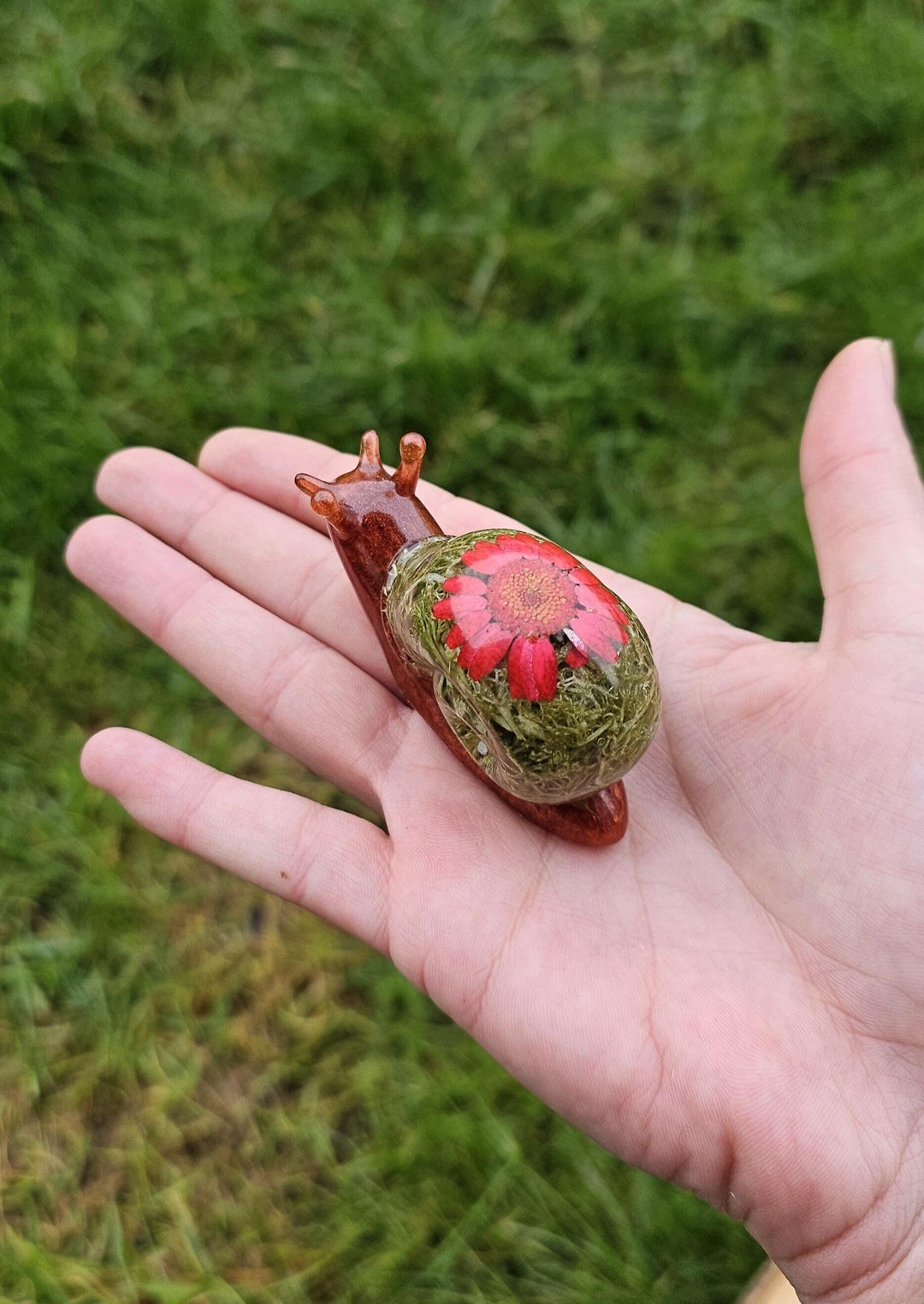 Adorable Snail With Red Daisy, Nature-inspired Gift, Home Décor Gift ...