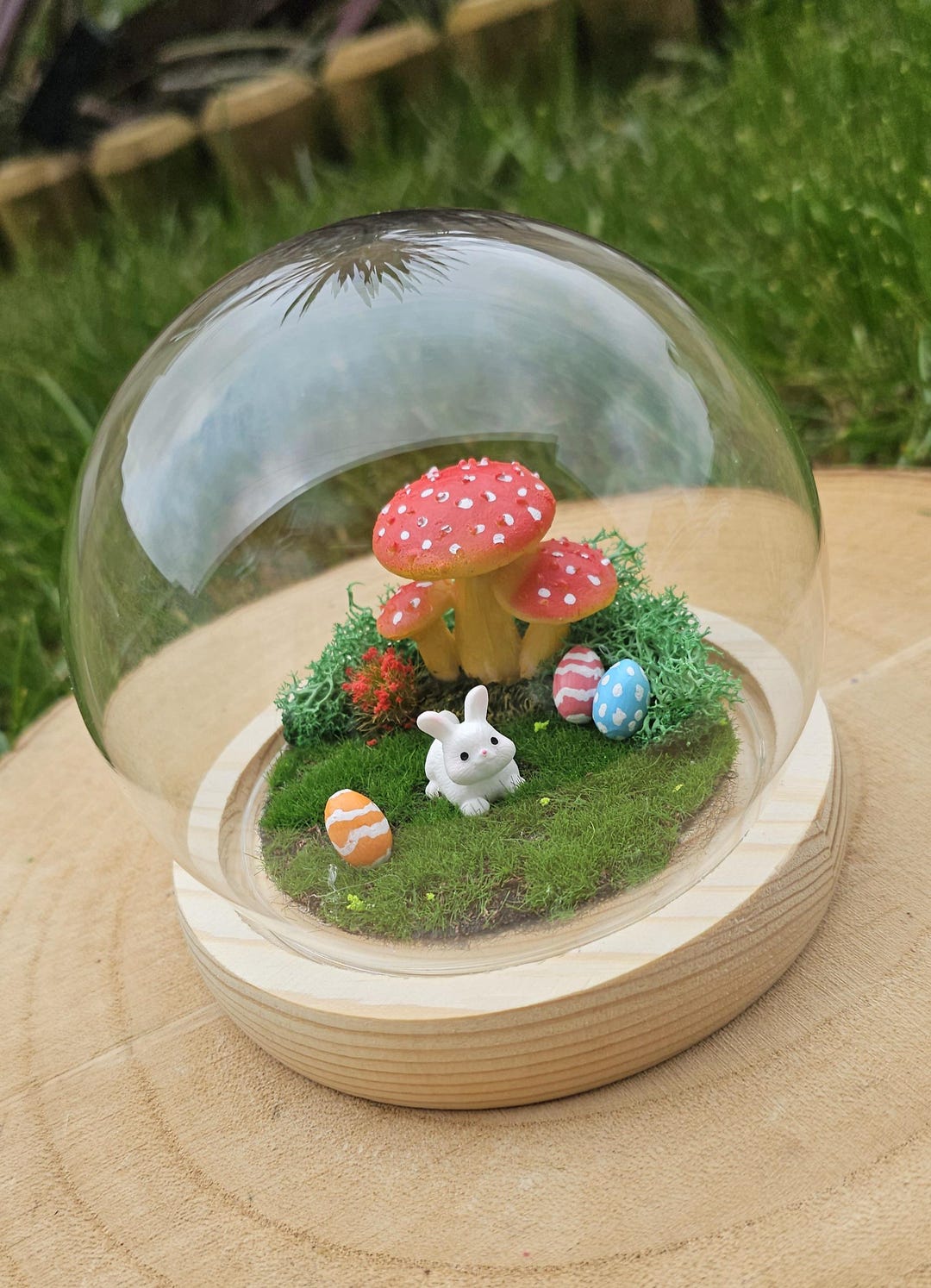 Easter Bunny Lamp, Glass Dome Night Light, Easter Decor, Light Night ...