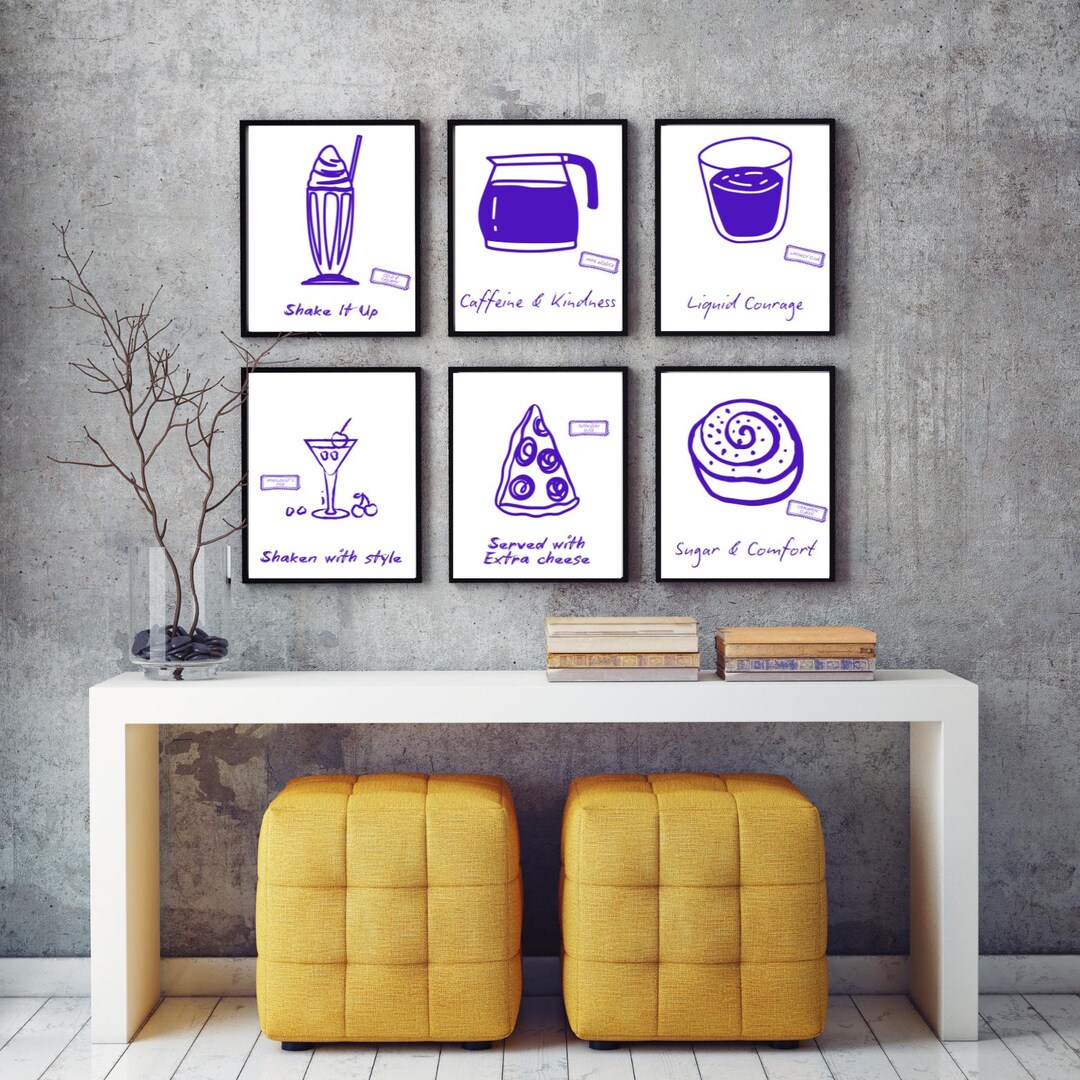 Sip and Savour Digital Poster Pack | Food & Drink Wall Art | Kitchen ...