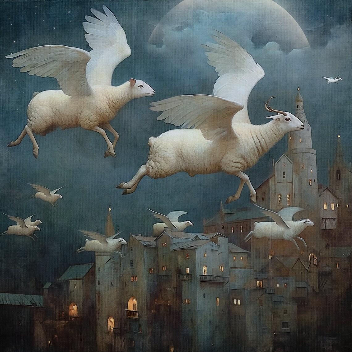 SIGNED NUMBERED Print the Flying Sheep - Etsy