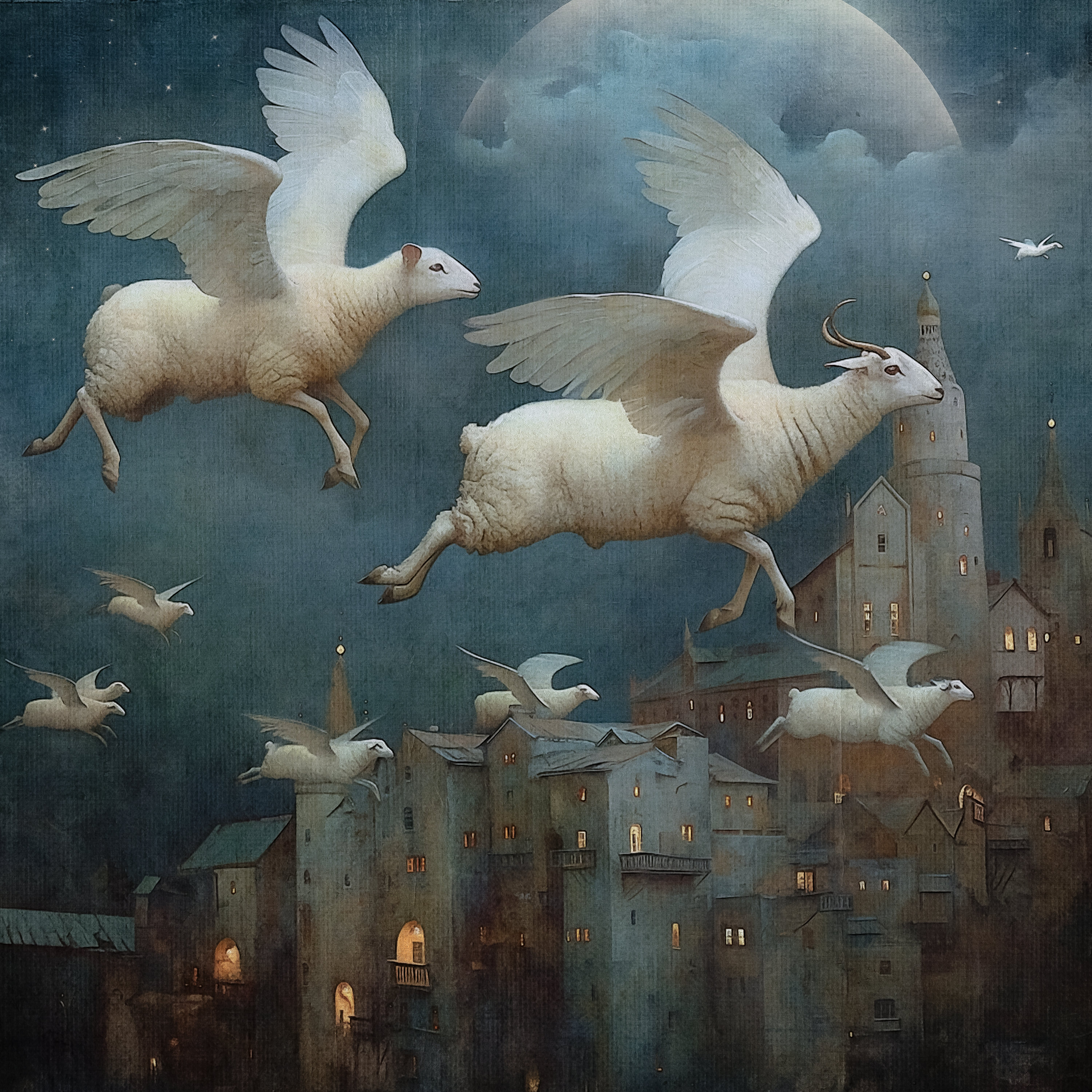 SIGNED NUMBERED Print the Flying Sheep - Etsy