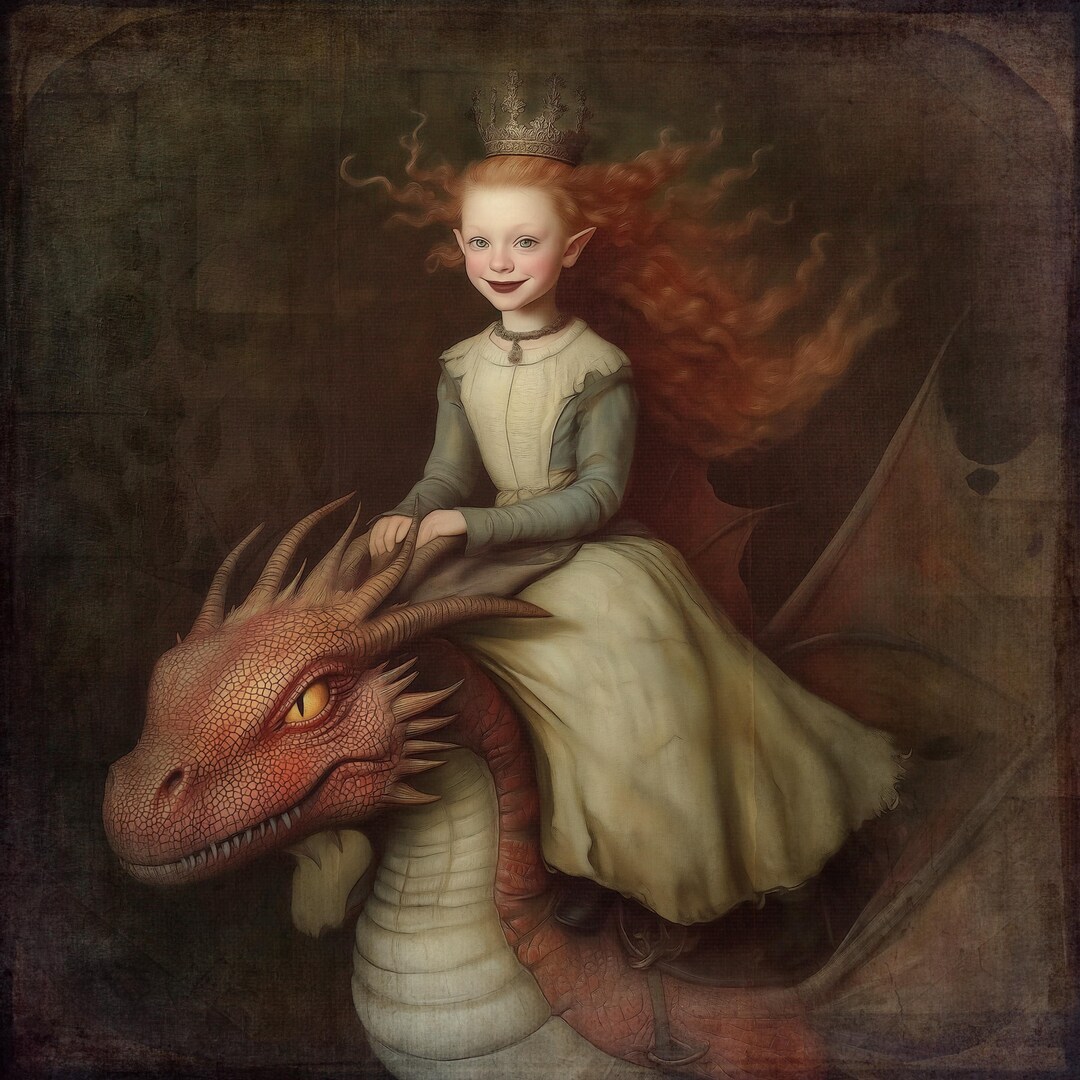 Signed Dragon Princess Giclee Art Print: Fantasy Fairytale Decor - Etsy