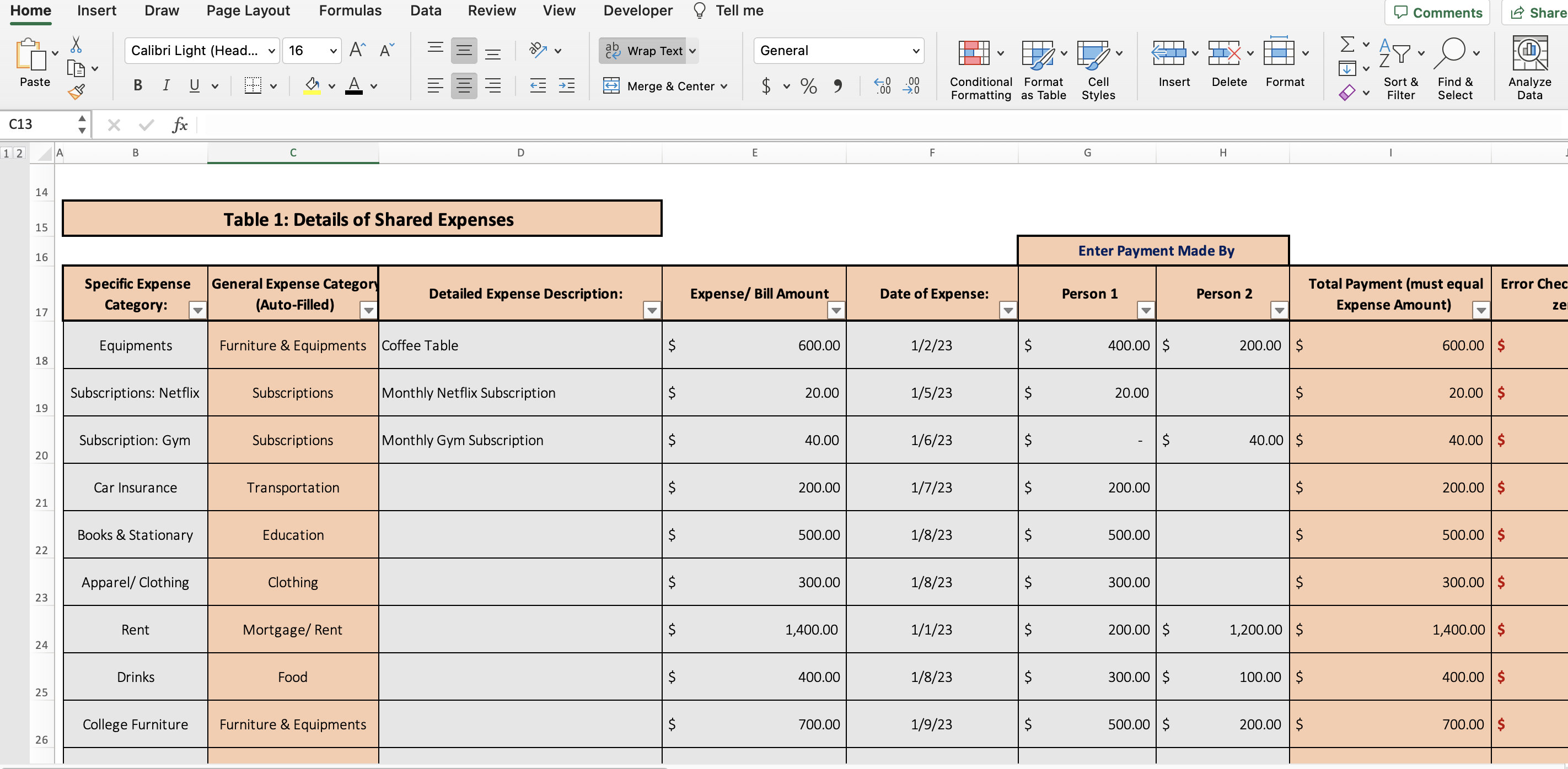 Shared Expenses & Bills Splitter/allocation Tool and Tracker Template ...