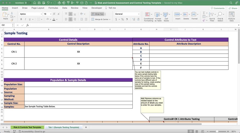 Risk Assessment, Risk Register, and Control Testing Template (excel) - Etsy