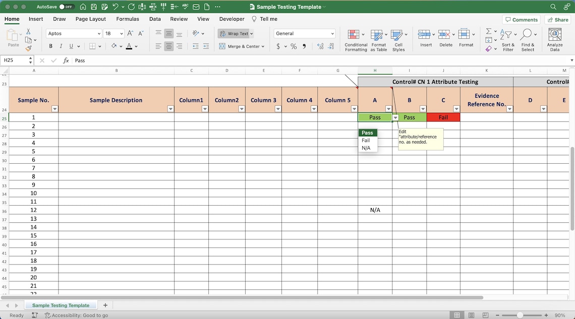 Streamlined Control Sample Testing Excel Template | Optimize Your ...