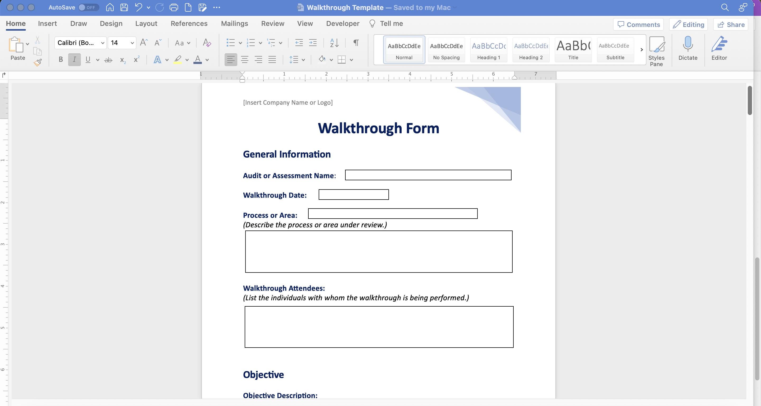 Ultimate Audit and Assessment Walkthrough Template - Word Based ...