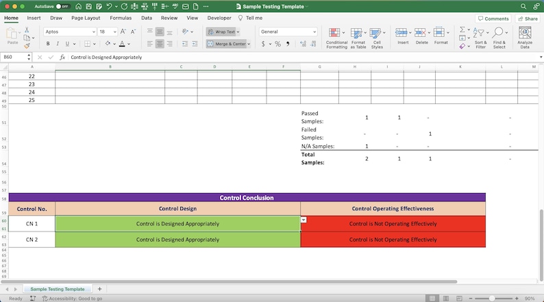 Streamlined Control Sample Testing Excel Template | Optimize Your ...
