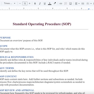 Ready-to-use SOP Template: Streamlined Format for Effortless Process ...