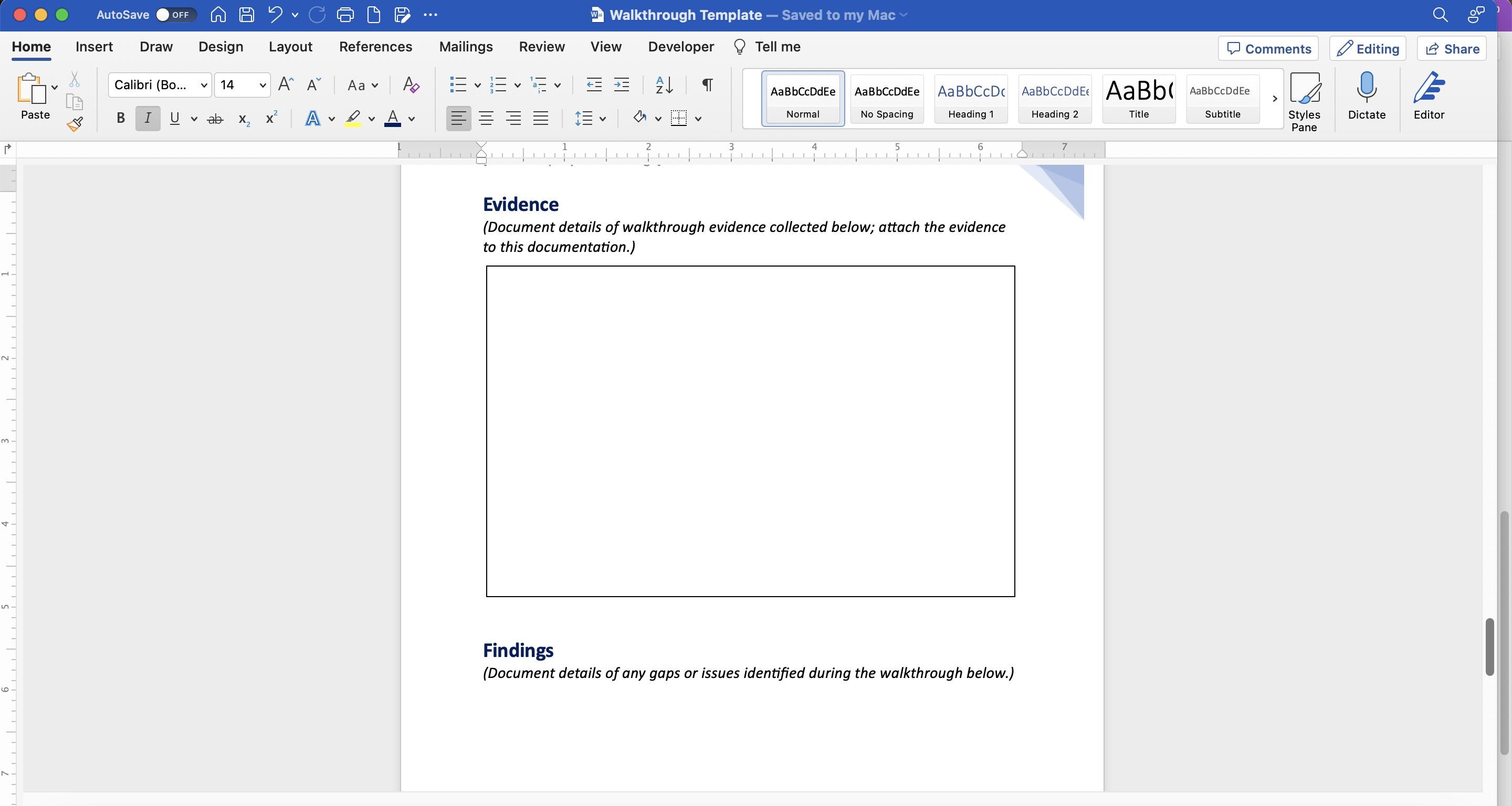 Ultimate Audit and Assessment Walkthrough Template - Word Based ...