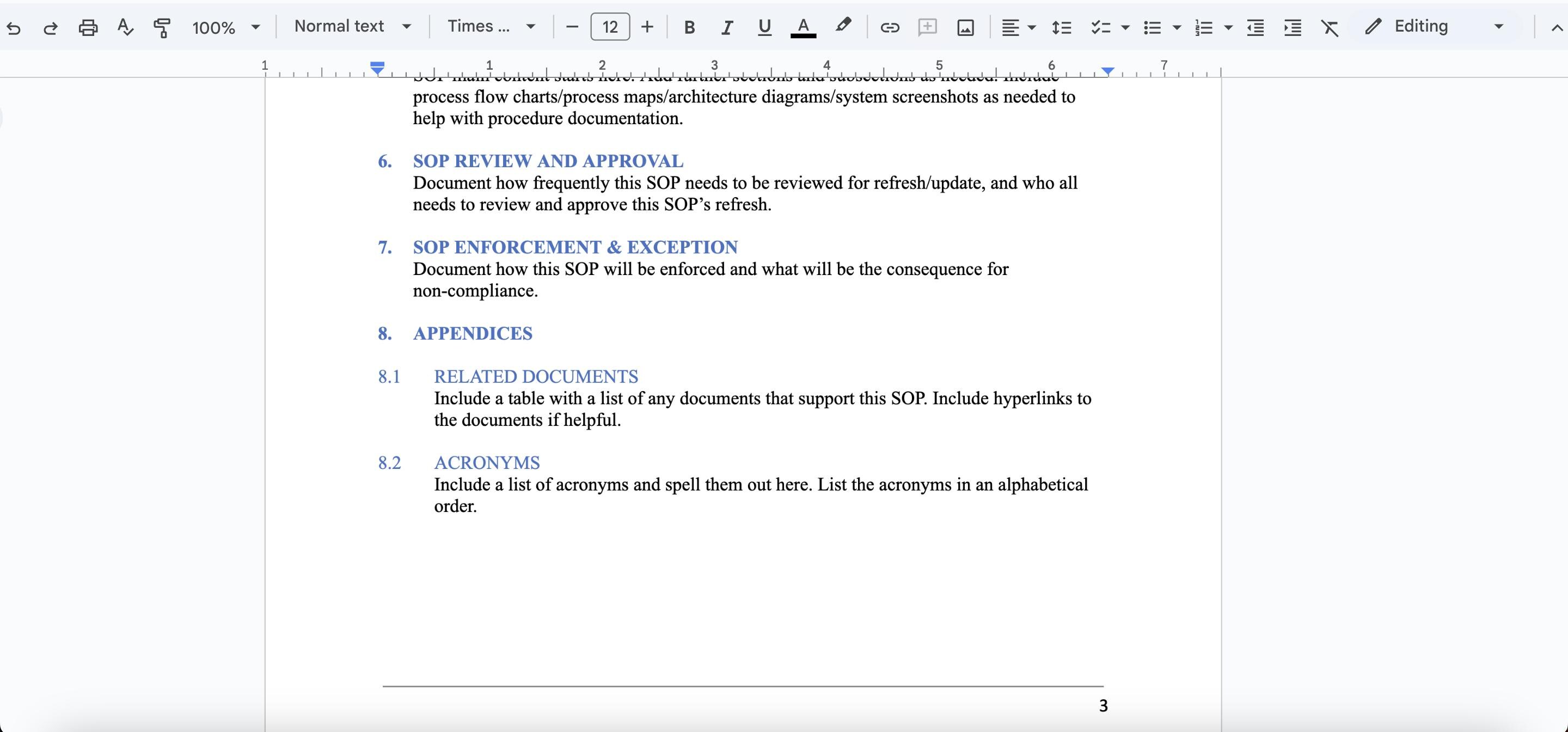 Ready-to-use SOP Template: Streamlined Format for Effortless Process Documentation I Google Docs ...