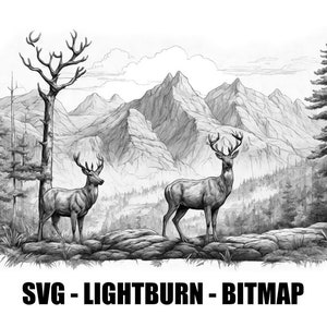 Forest With Deer | Silhouette Cut | Charcuterie Board Svg | Instant ...