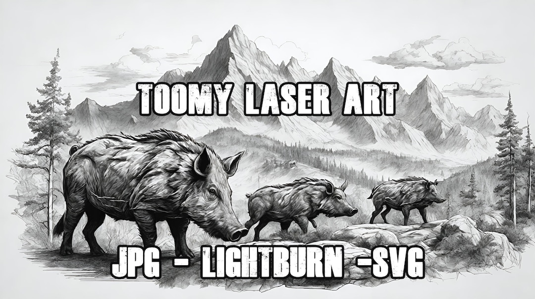 Wild Boar Svg Double Engraving Technique, SVG Design, Engraved Boar Art ...