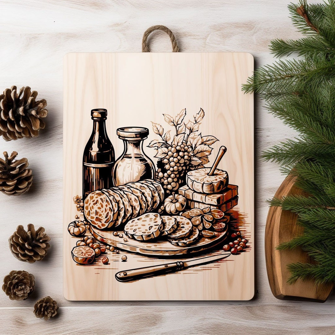 Charcuterie Board SVG, Vector Graphic, Food Platter Design, Chopping ...