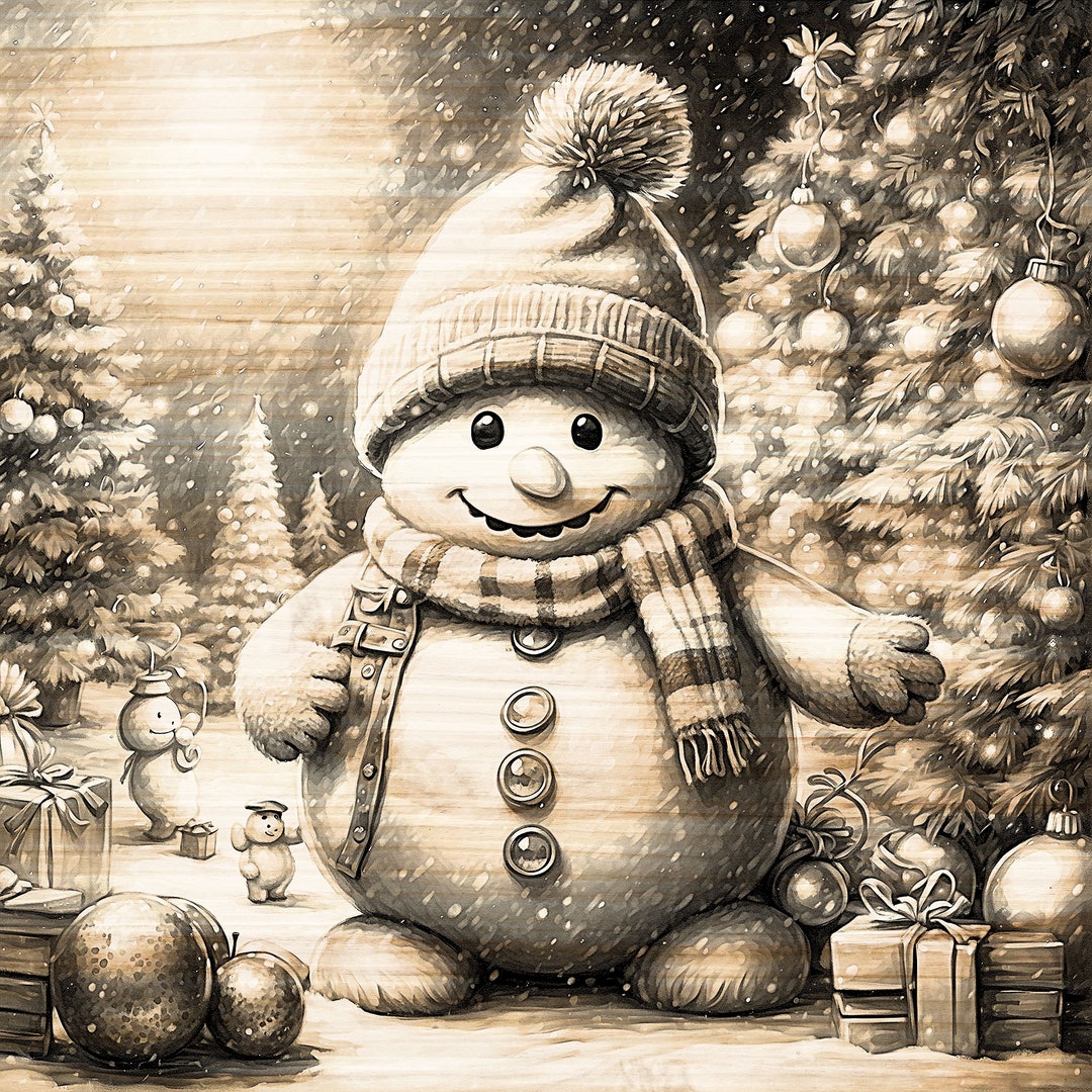 Cute Little Snowman, Pre Processed for Lightburn, 3D Art With Laser ...