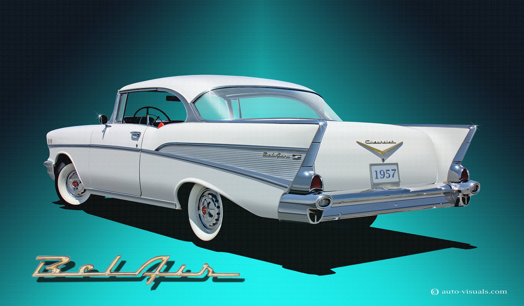 Automotive Fine Art Giclee Prints, 1957 Chevrolet Bel Air - Etsy