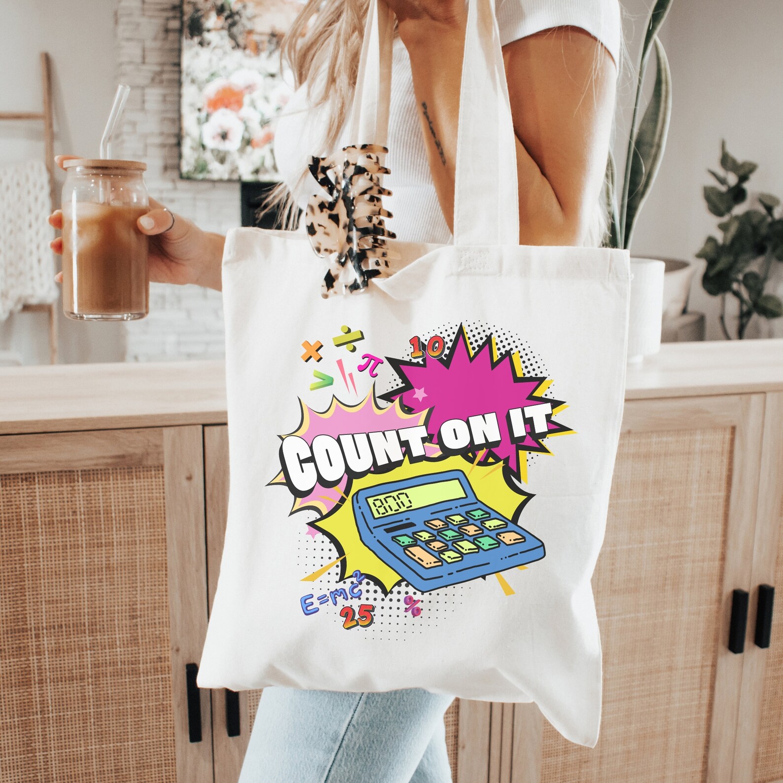 Math Teacher Tote Bag, Teacher Book Bag, Math Teacher Gift, College ...