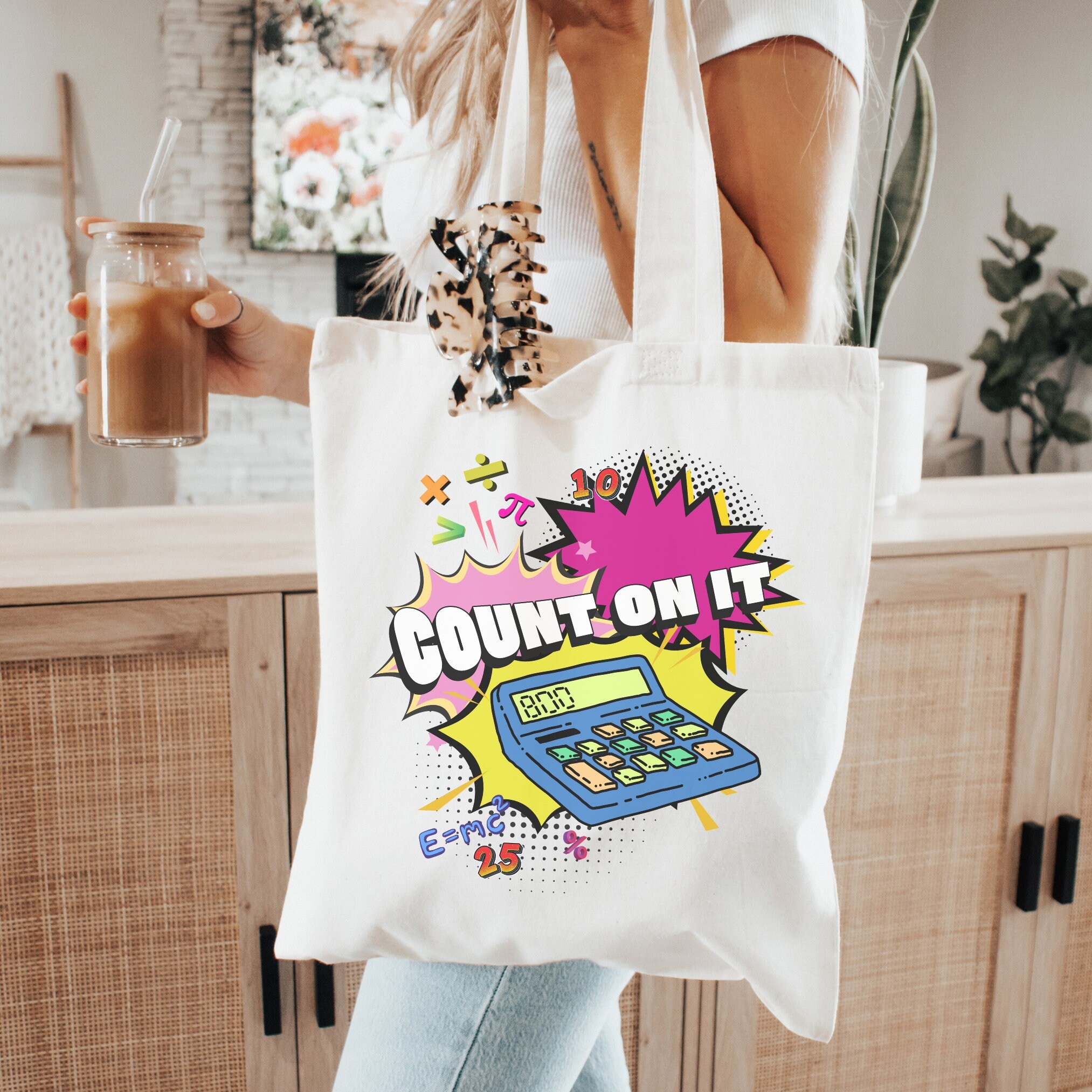 Math Teacher Tote Bag, Teacher Book Bag, Math Teacher Gift, College ...