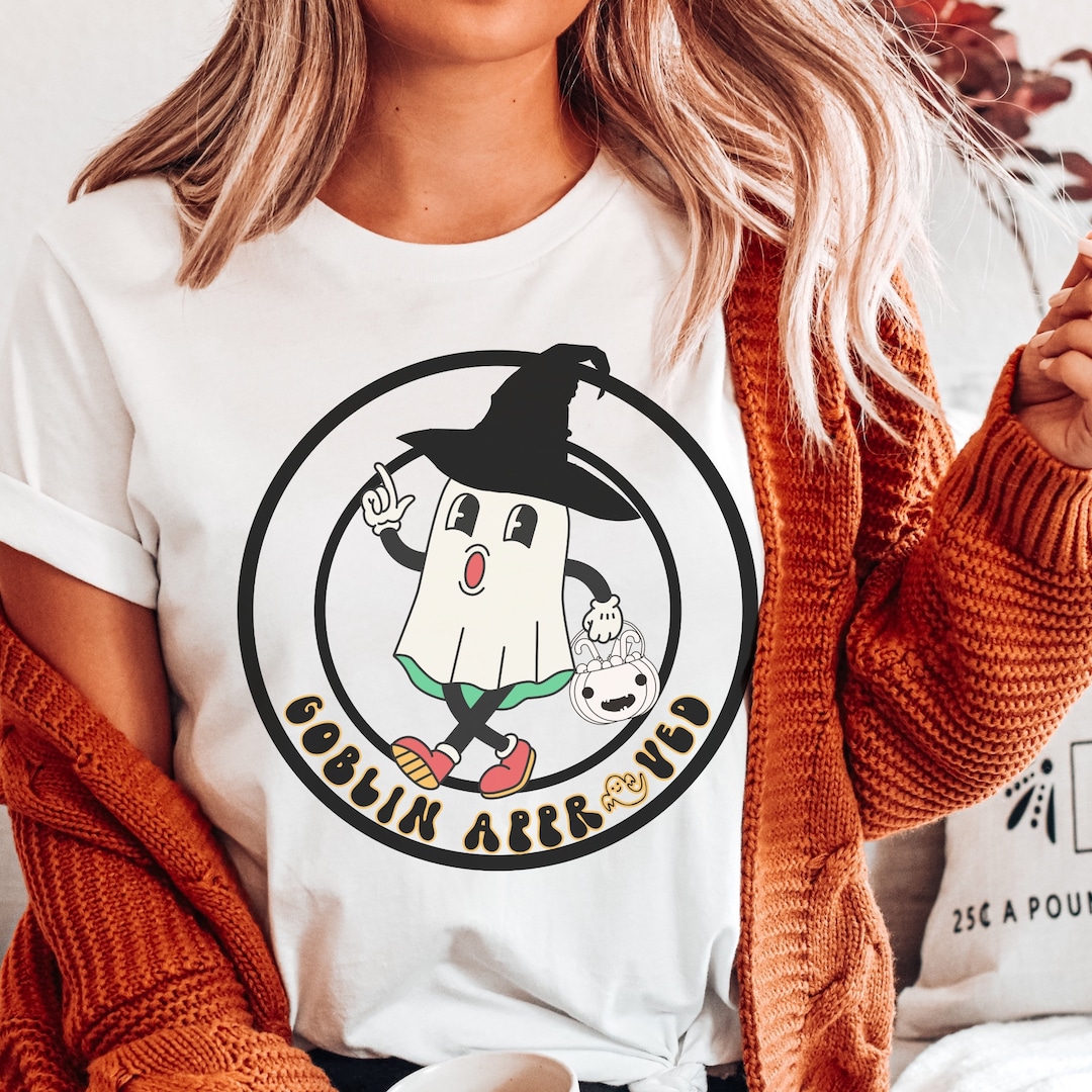Retro Ghost Shirt for Halloween, Goblin Approved Tshirt, Halloween ...