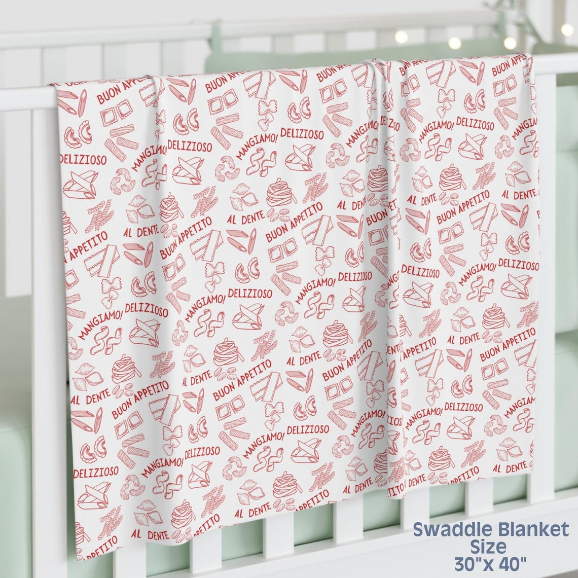 Pasta Italian Baby Swaddle Blanket Italian Newborn Swaddle Blanket ...