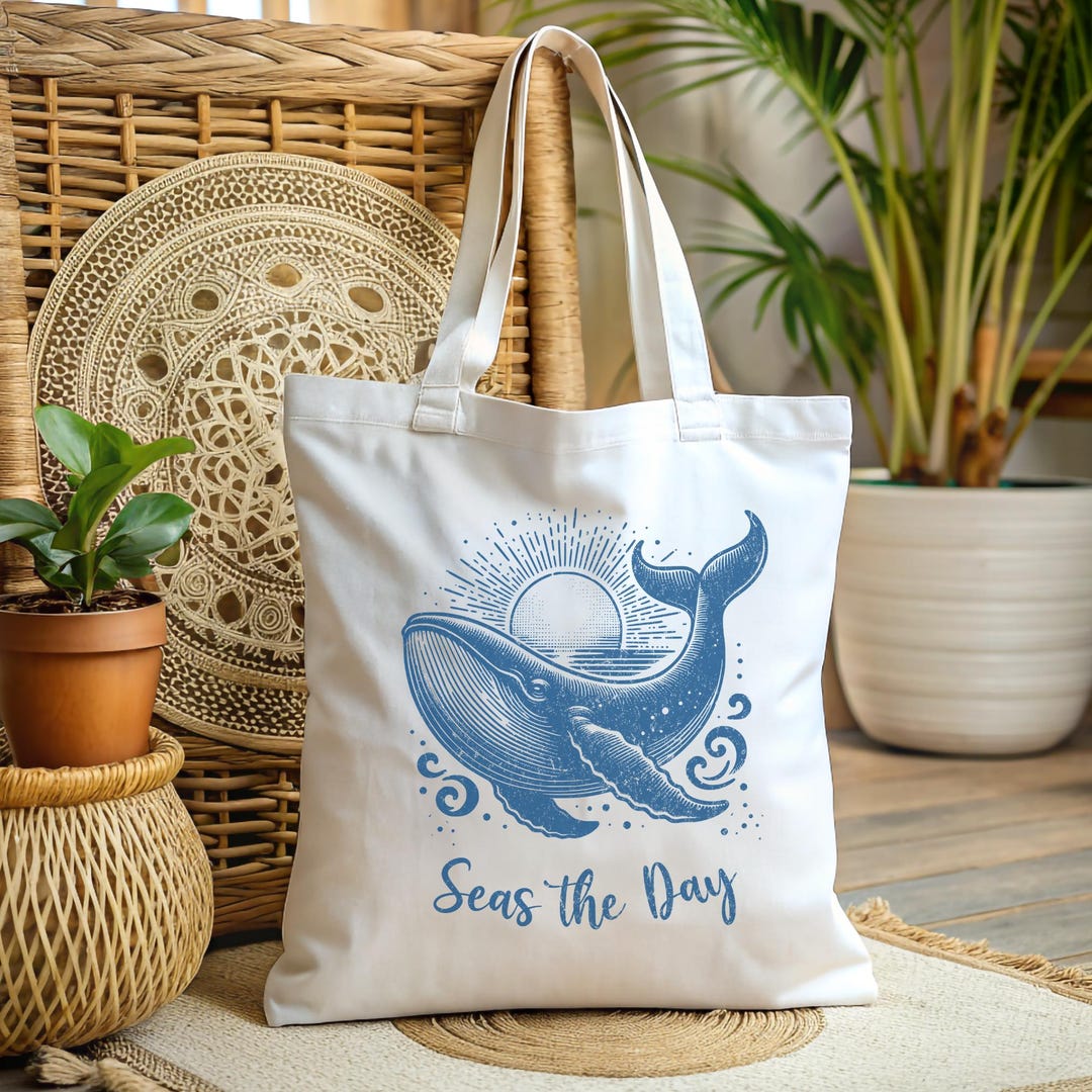 Whale Tote Orca Reusable Tote Coastal Granddaughter Gift Granola Girl ...
