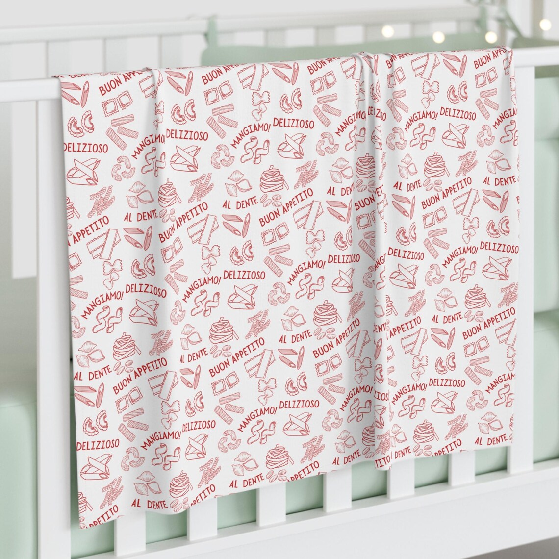 Pasta Italian Baby Swaddle Blanket Italian Newborn Swaddle Blanket ...