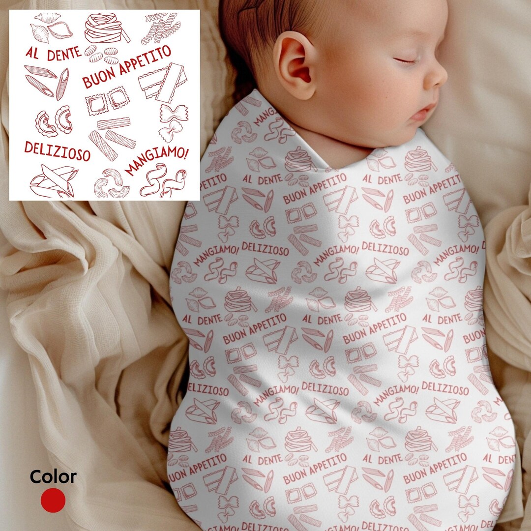 Pasta Italian Baby Swaddle Blanket Italian Newborn Swaddle Blanket ...