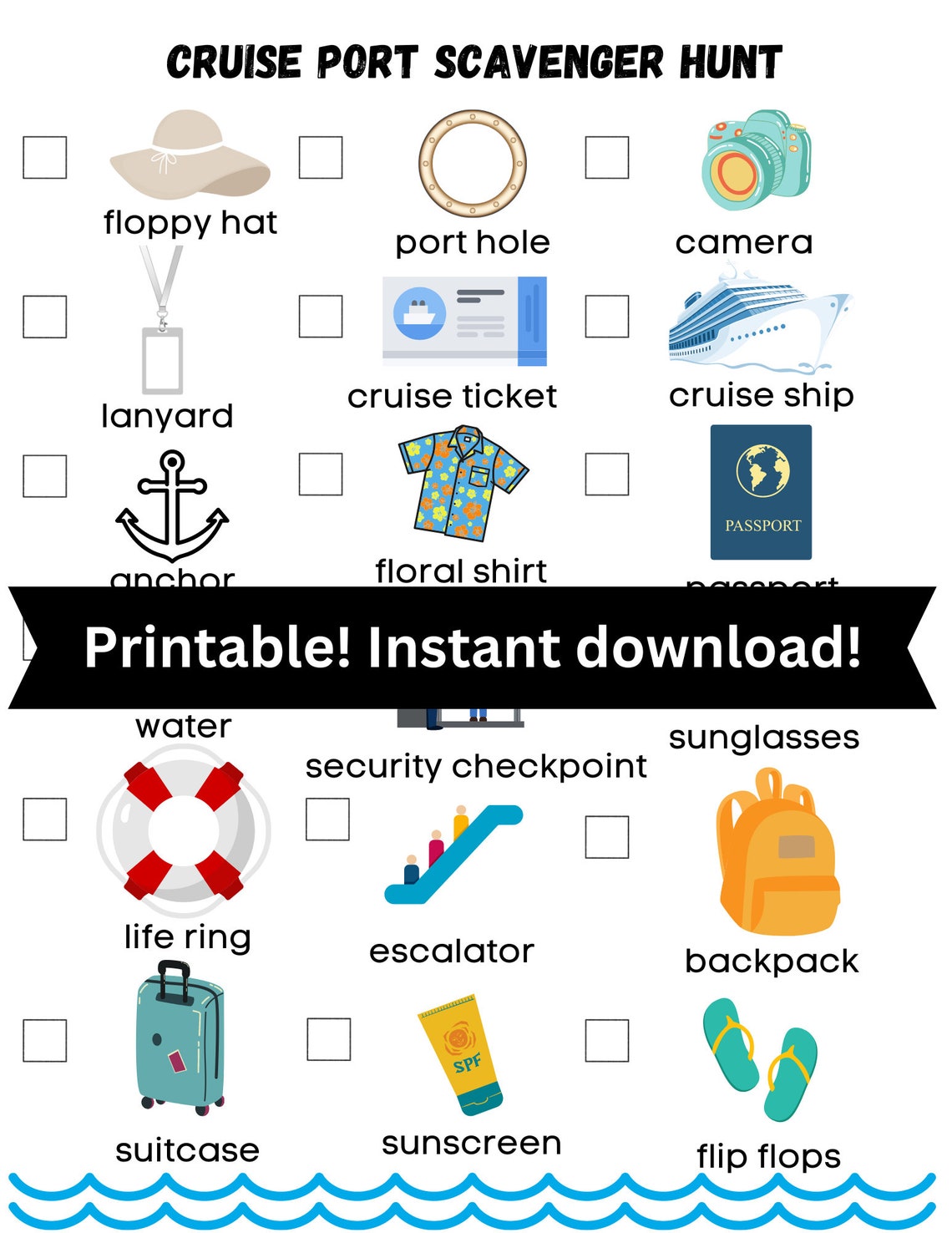 Cruise Port Scavenger Hunt/ Printable/ Digital Download - Etsy Canada