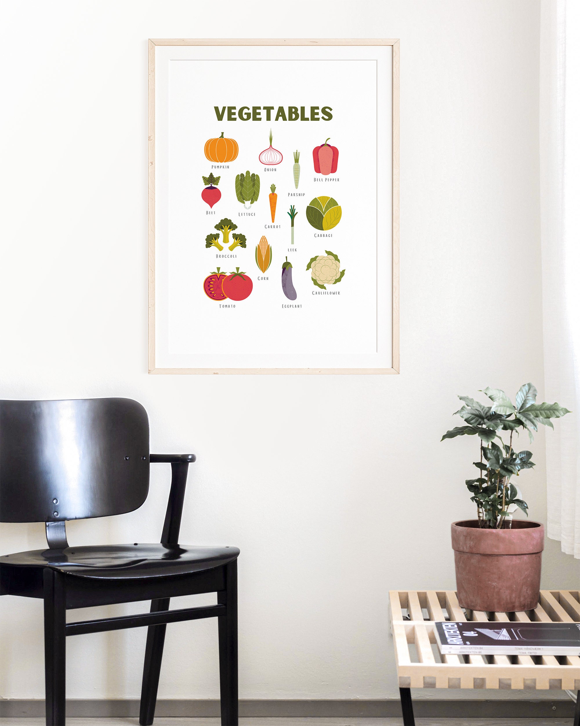 Fun Food Vegetable Poster for Kids - INSTANT DOWNLOAD - Educational and ...