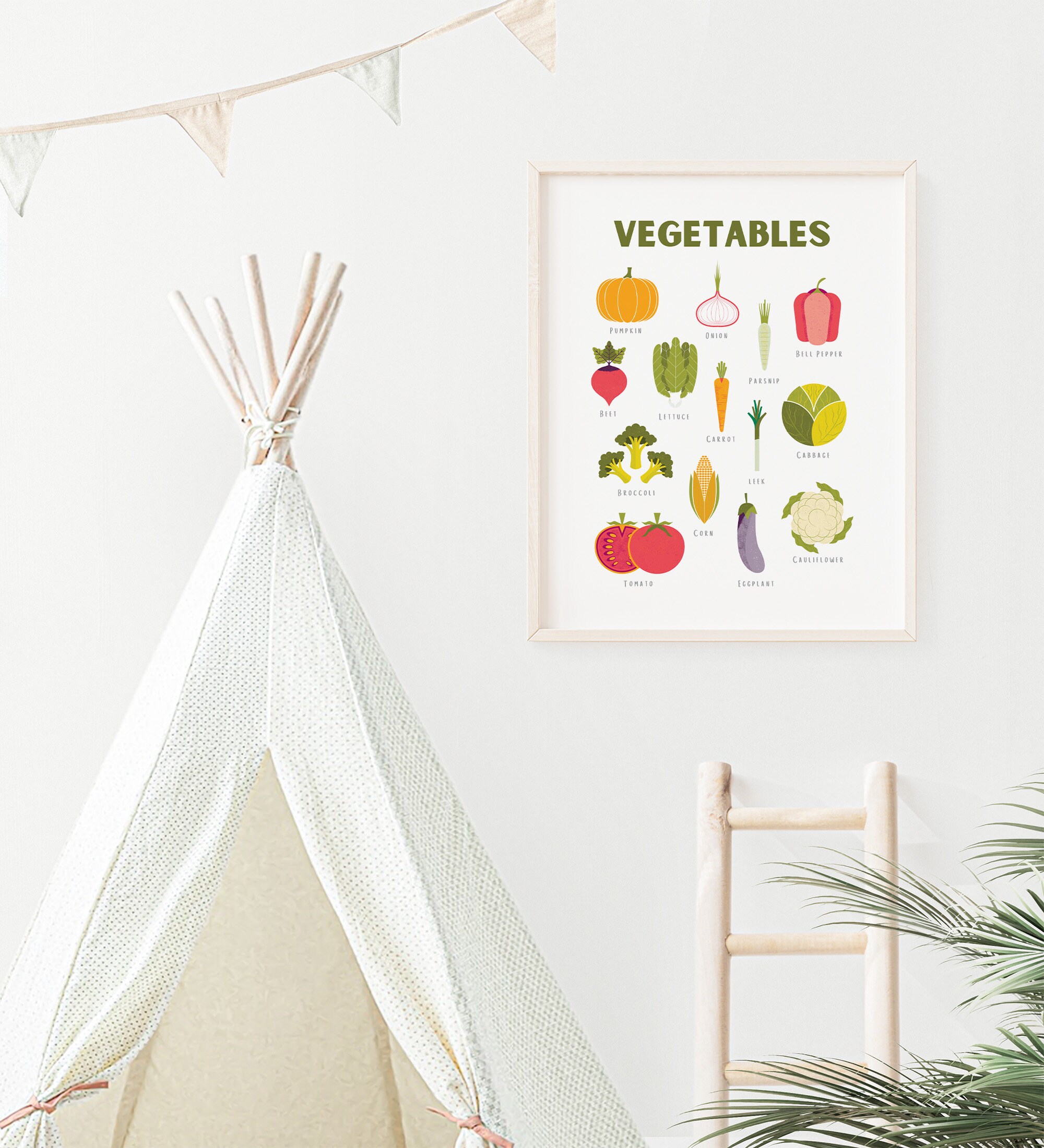 Fun Food Vegetable Poster for Kids - INSTANT DOWNLOAD - Educational and ...