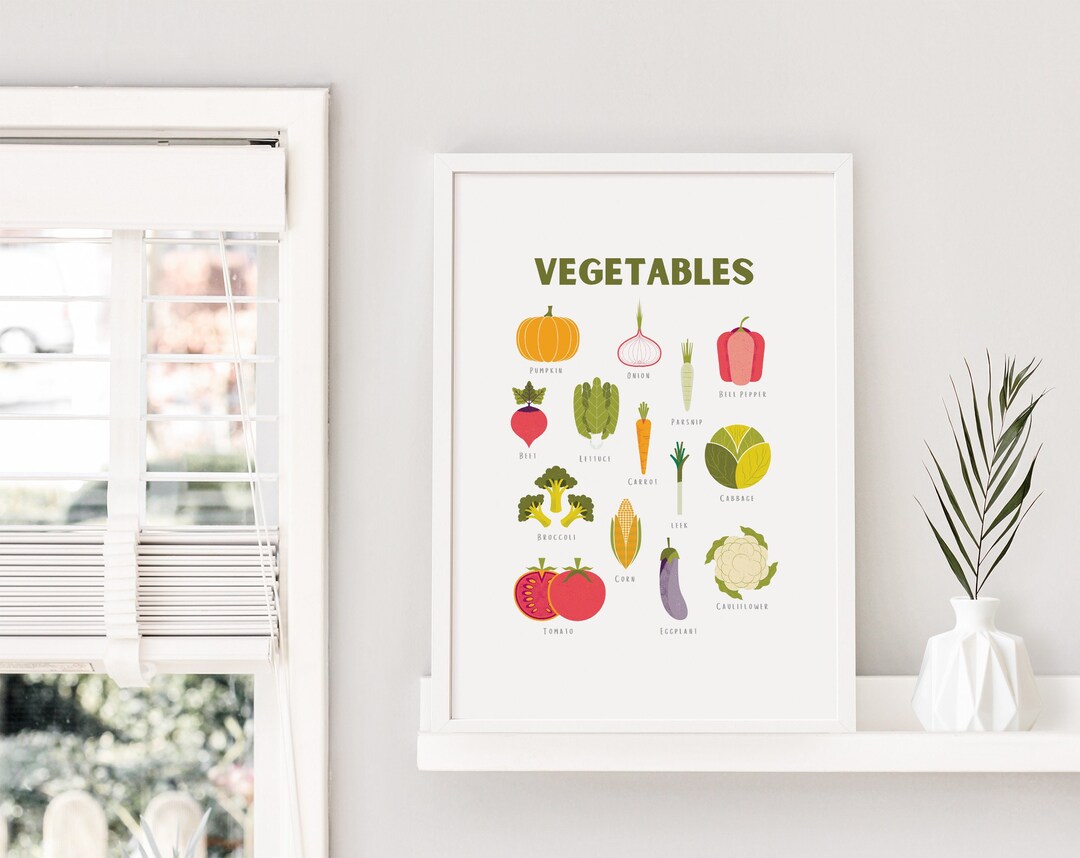 Fun Food Vegetable Poster for Kids - INSTANT DOWNLOAD - Educational and ...