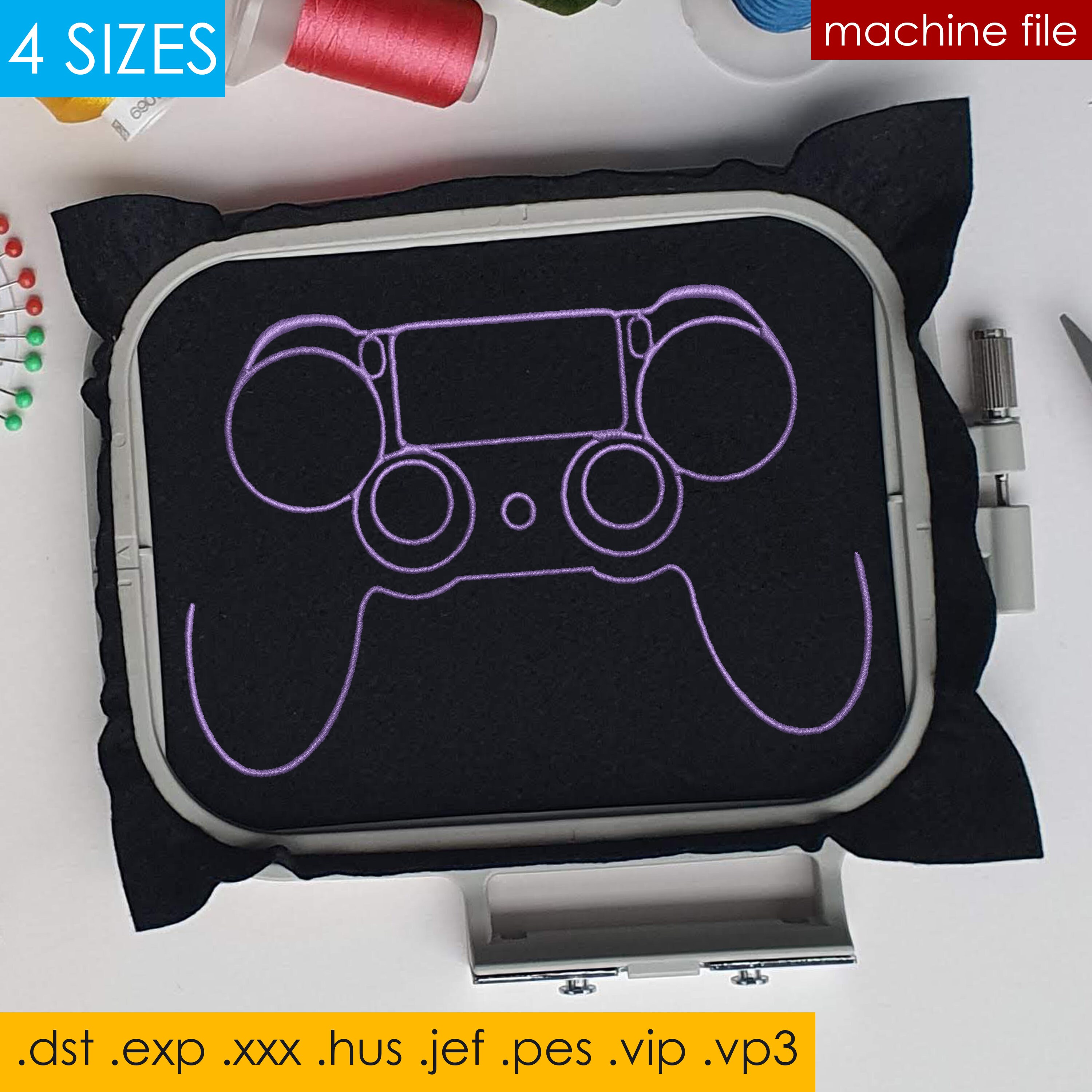 Gaming Pad Lineart Controller Joystick Game Design Embroidery Machine ...