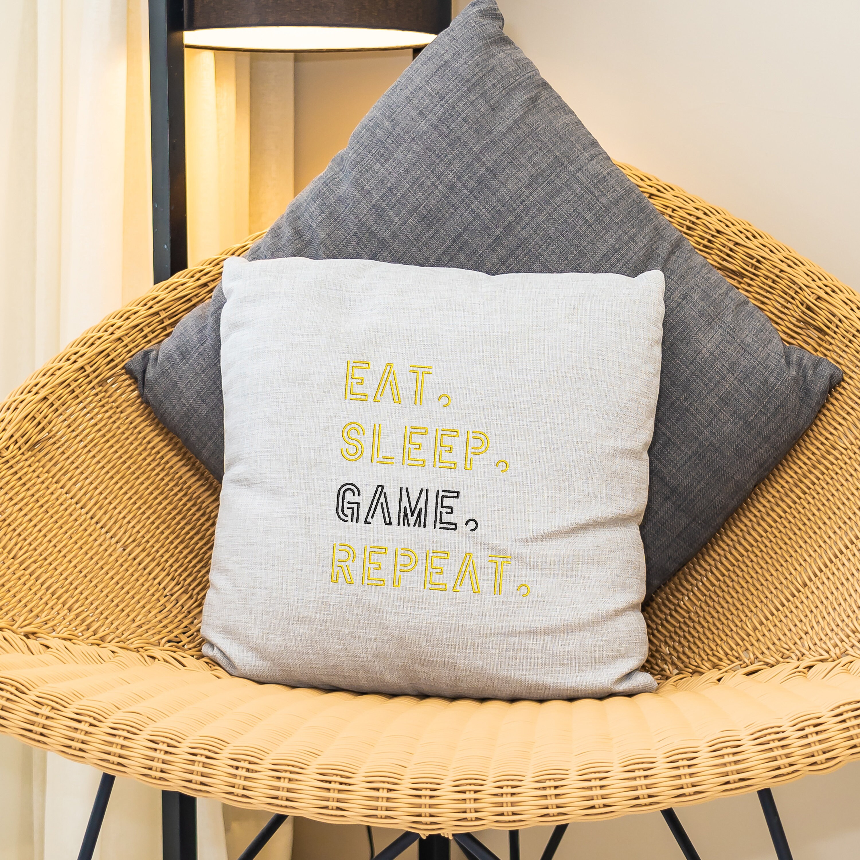 Eat Sleep GAME Repeat Slogan Gamer Design Gaming Embroidery Machine ...