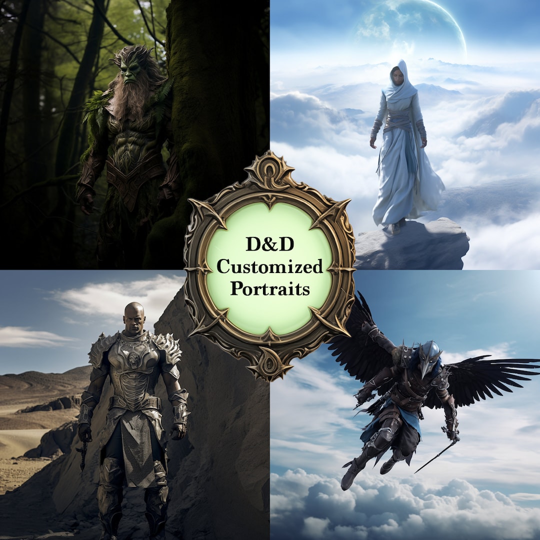 Custom Exotic D&D Race Portrait AI Art Character Creation Personalize ...