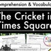 The Cricket in Times Square | Comprehension and Vocabulary by Chapter ...