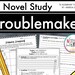 Troublemaker Novel Study Unit | Literature Guide | Comprehension ...