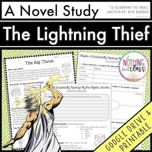 The Lightning Thief Novel Study Unit | Literature Guide | Comprehension ...