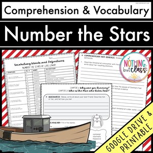 Number the Stars | Comprehension and Vocabulary by Chapter | Guided ...