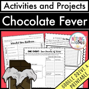 Chocolate Fever | Reading Response Activities and Projects | Guided ...