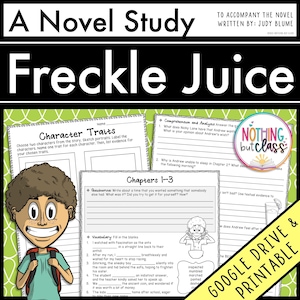 Freckle Juice Novel Study Unit | Literature Guide | Comprehension ...