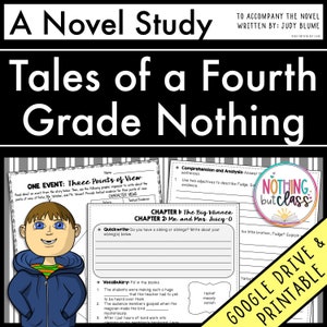 Tales of a Fourth Grade Nothing Novel Study Unit | Literature Guide ...