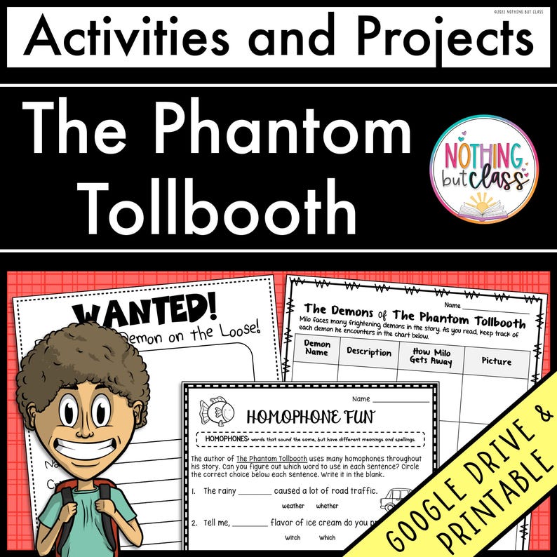 The Phantom Tollbooth | Reading Response Activities and Projects ...